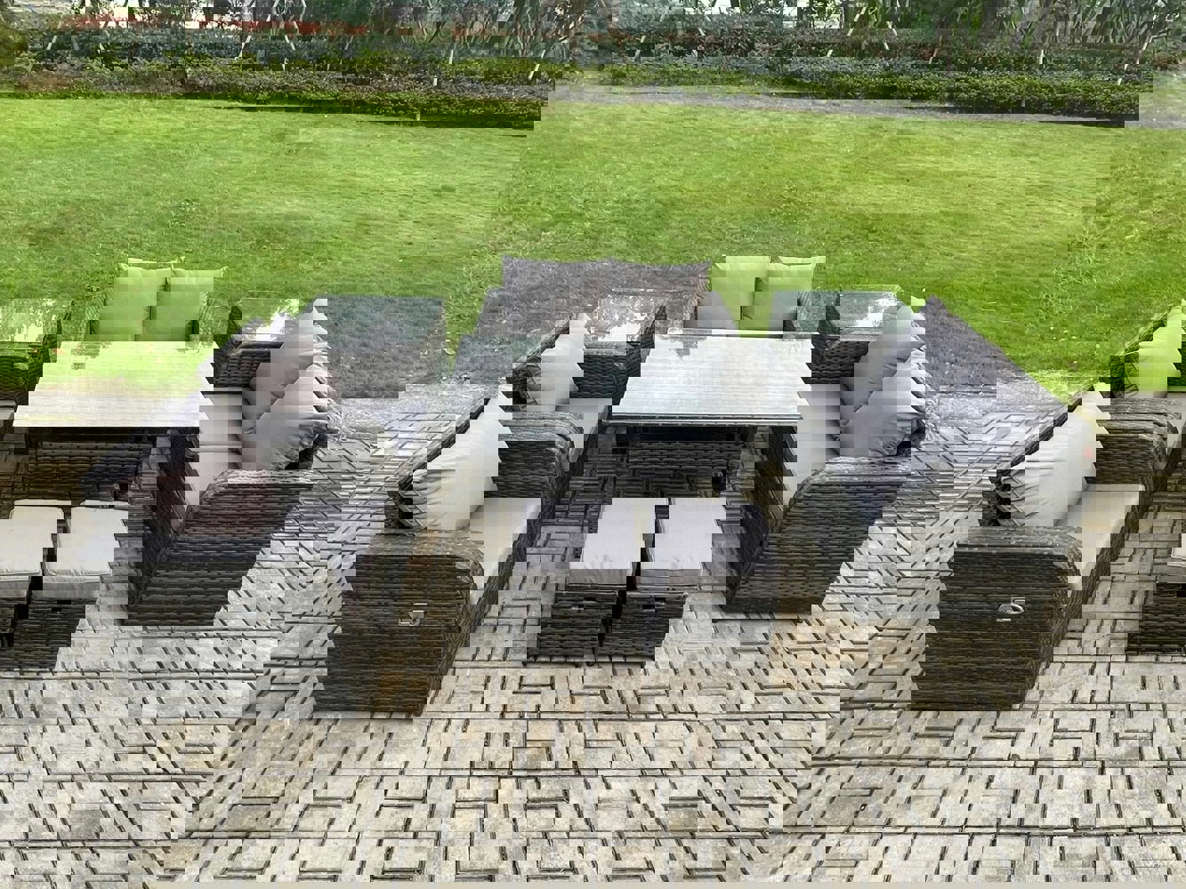 Fimous 8 Seater Grey Rattan Outdoor Lounge Set - | Rackhams