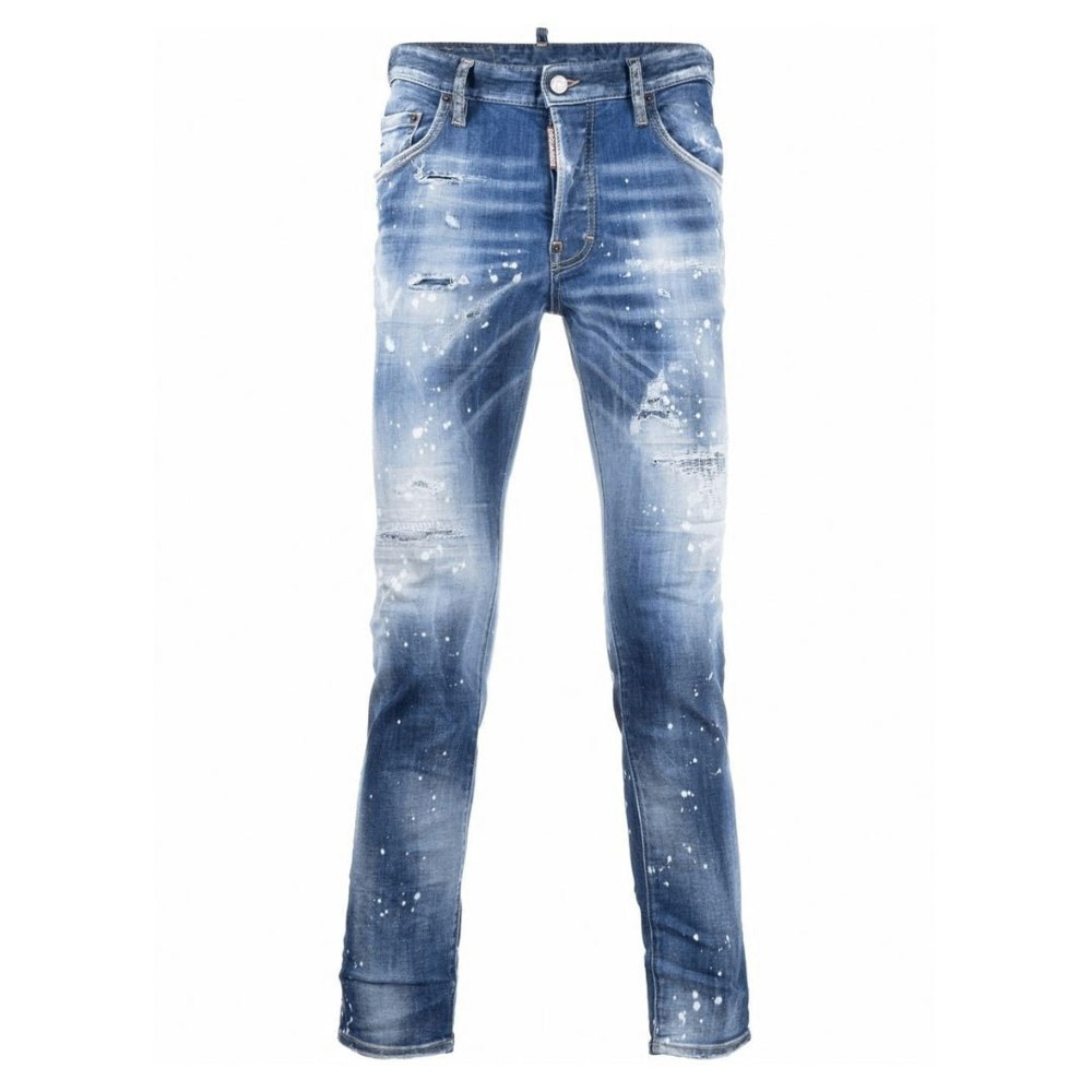 Dsquared2 Skater Jean Eviction Notice Badge Blue Denim | Rackhams