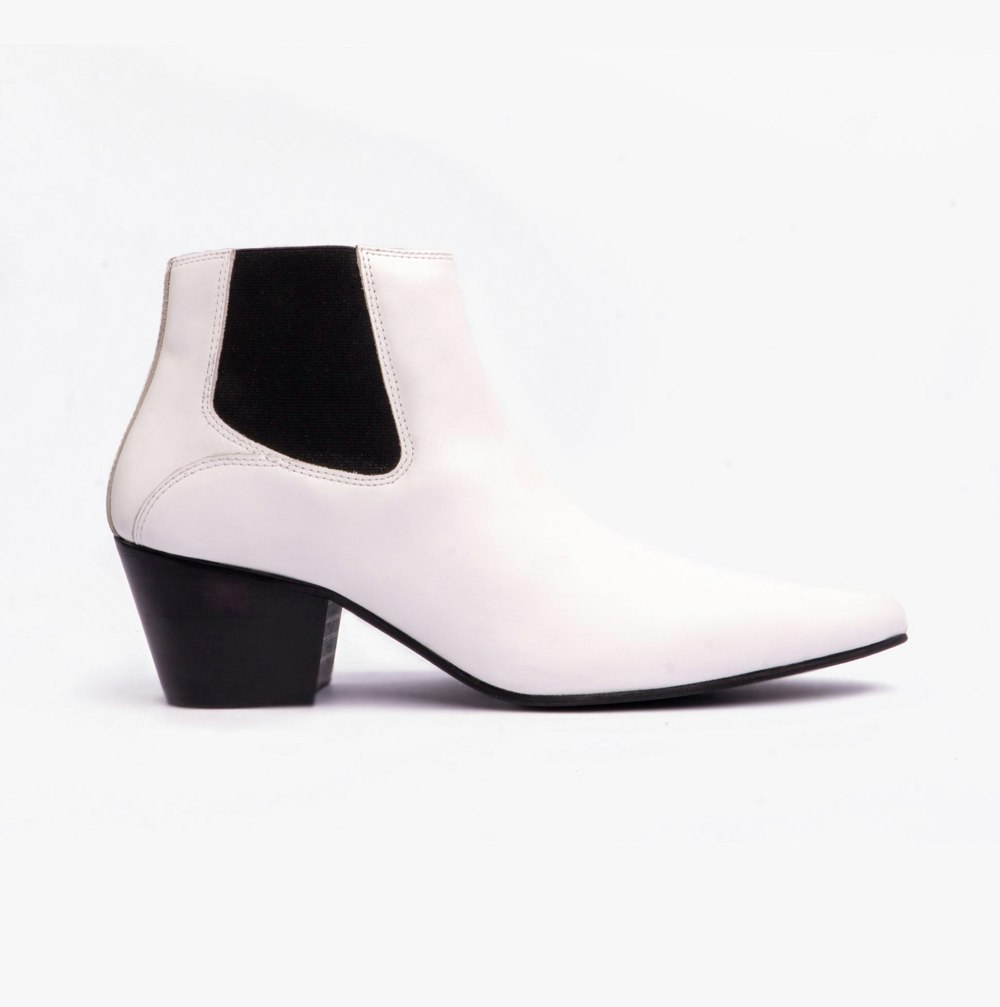 Club Cubano McCARTNEY Mens Cuban Heel Boots White | Rackhams