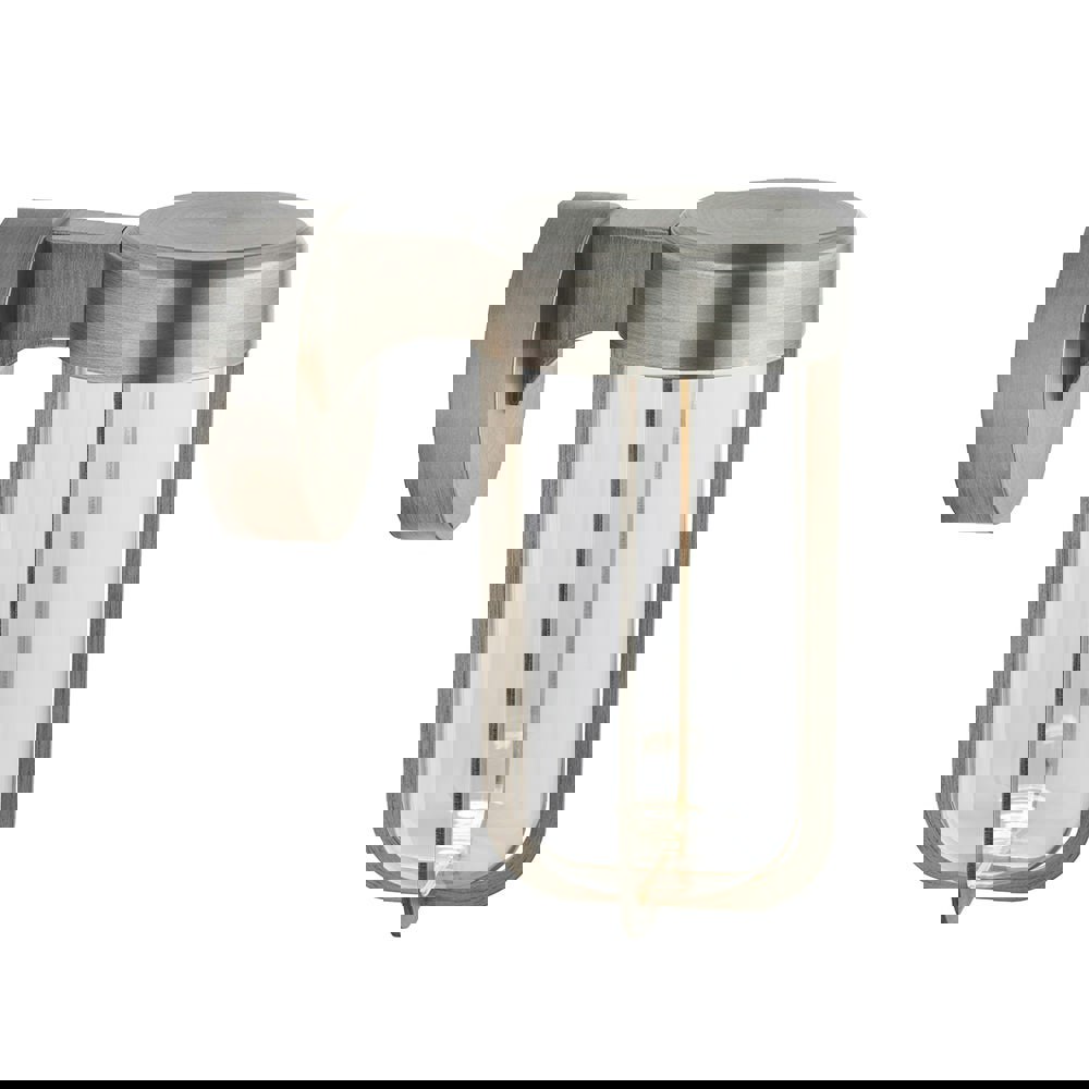 Loops Brushed Silver Outdoor Wall Light with Glass | Rackhams