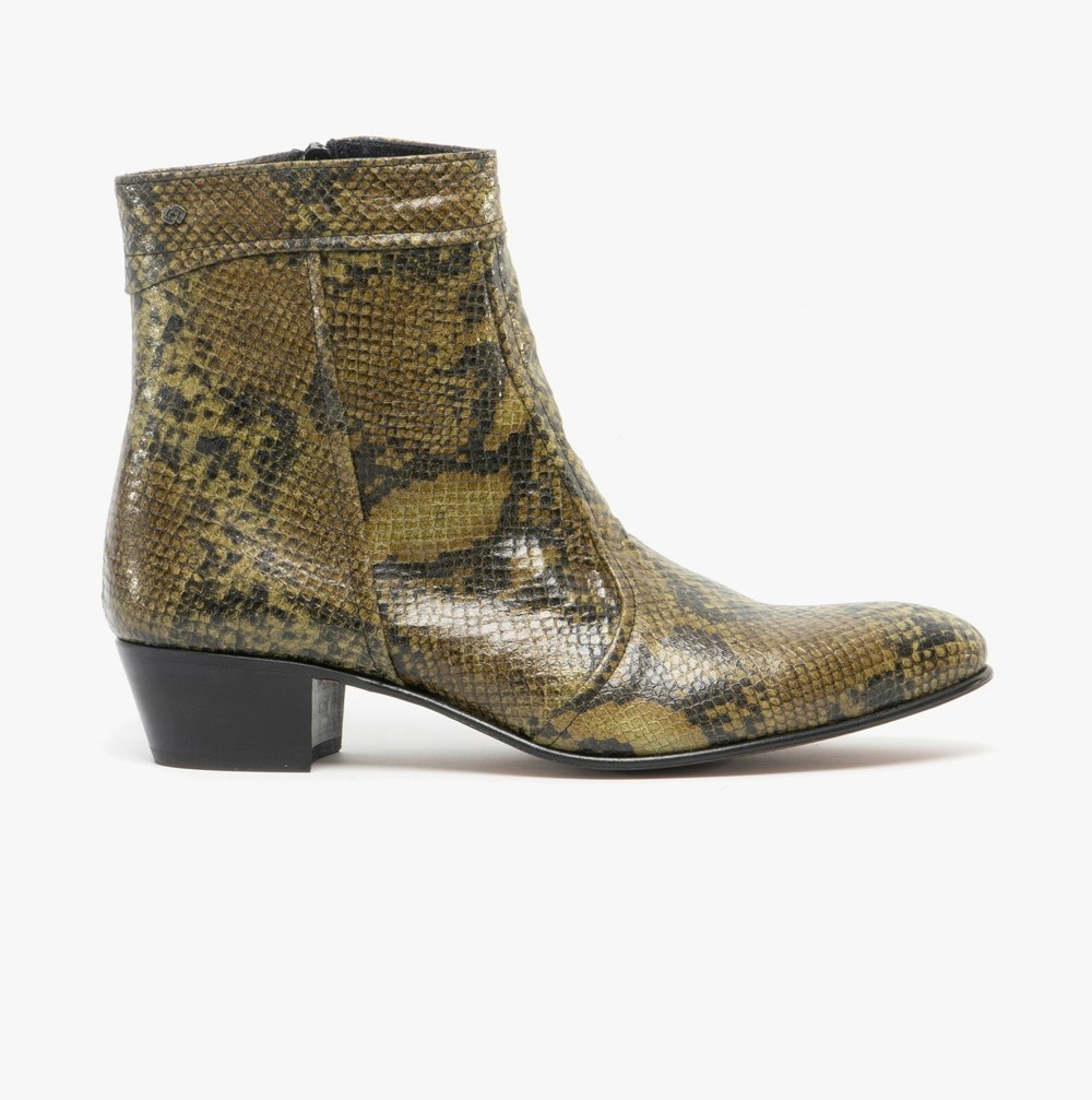 Club Cubano EMMANUEL Mens Snakeprint Leather Cuban | Rackhams