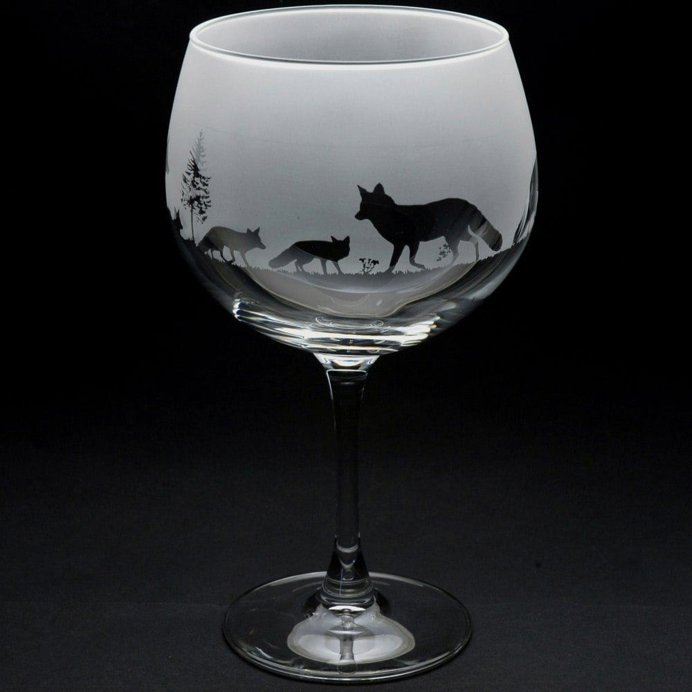 Glyptic Glass Art Fox Gin Cocktail Glass - Hand | Rackhams