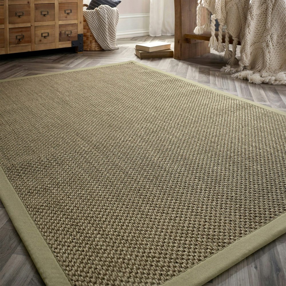 Origins Sisal Sage Green with Sage Green Border | Rackhams