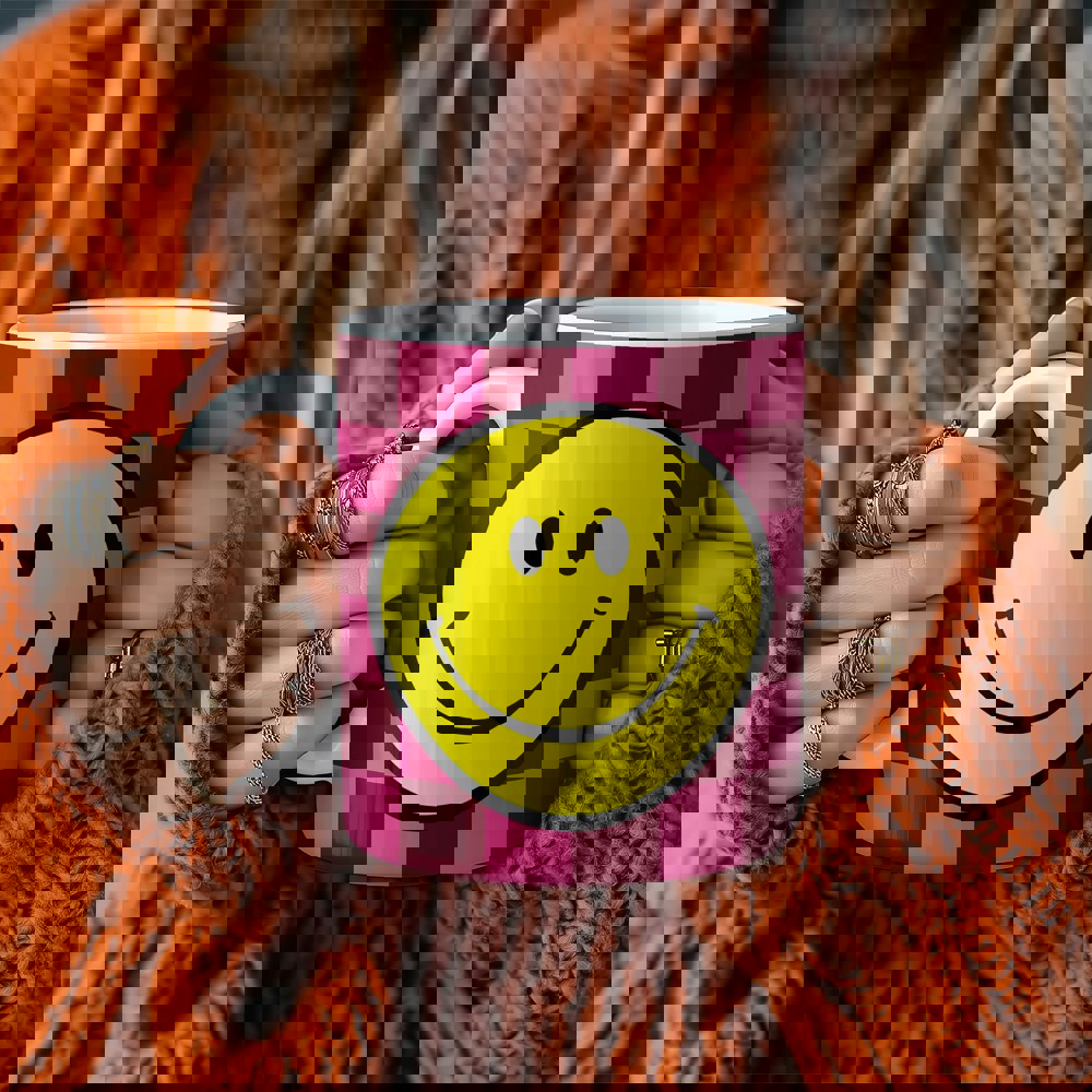 Love Frankie Checkmate Checkerboard Smiley Face Mugs - | Rackhams