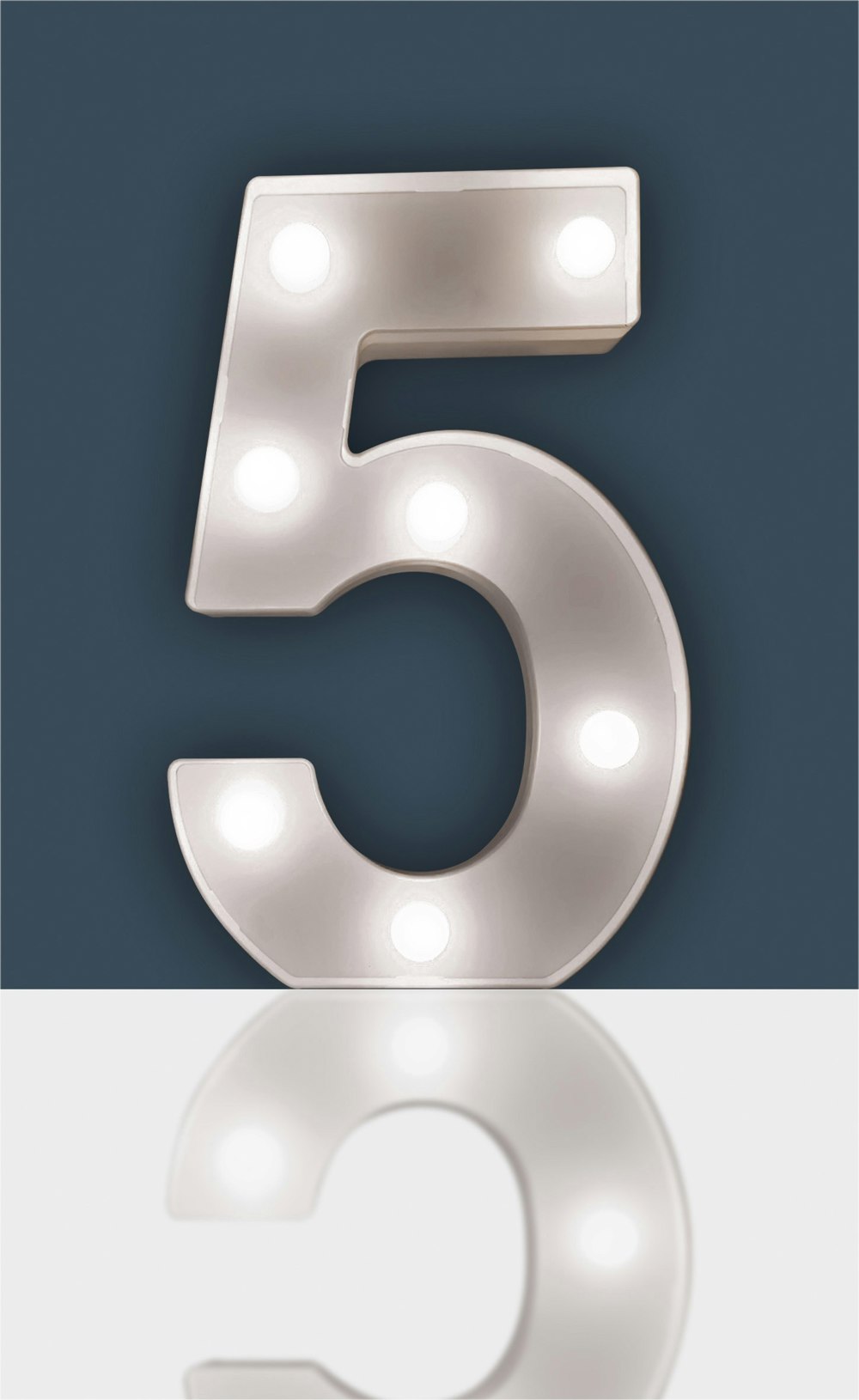 St Helens Battery Operated 3D LED Number 5 Light | Rackhams