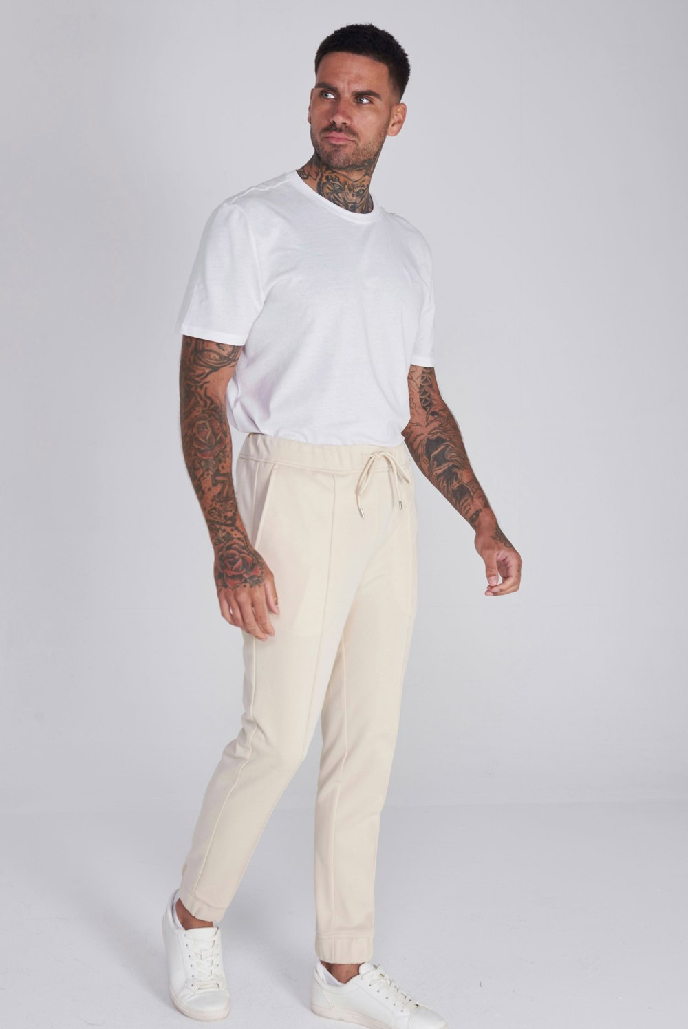 Harry Brown London Gisborne Cotton Trouser in Oatmeal | Rackhams