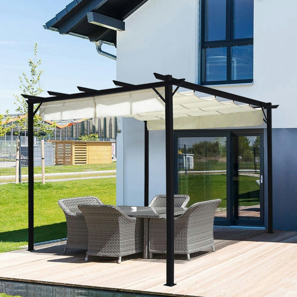 Living and Home 9ft Square Pergola with Outdoor | Rackhams