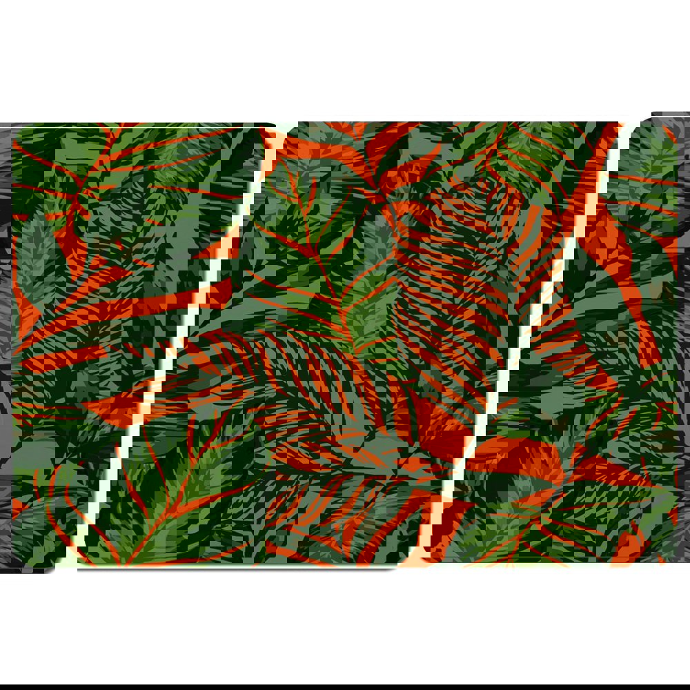 Benjamin Tate Design Green Tropical Leaves on Orange | Rackhams