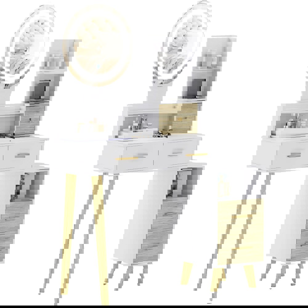 HOMCOM Dressing Table with Mirror, Vanity Table with | Rackhams