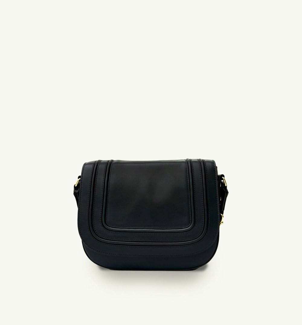 Apatchy London The Mimi Maxi Black Leather Bag | Rackhams
