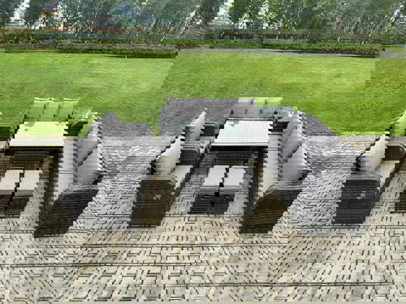 Fimous Dark Grey Mixed Rattan Outdoor Lounge Set - | Rackhams