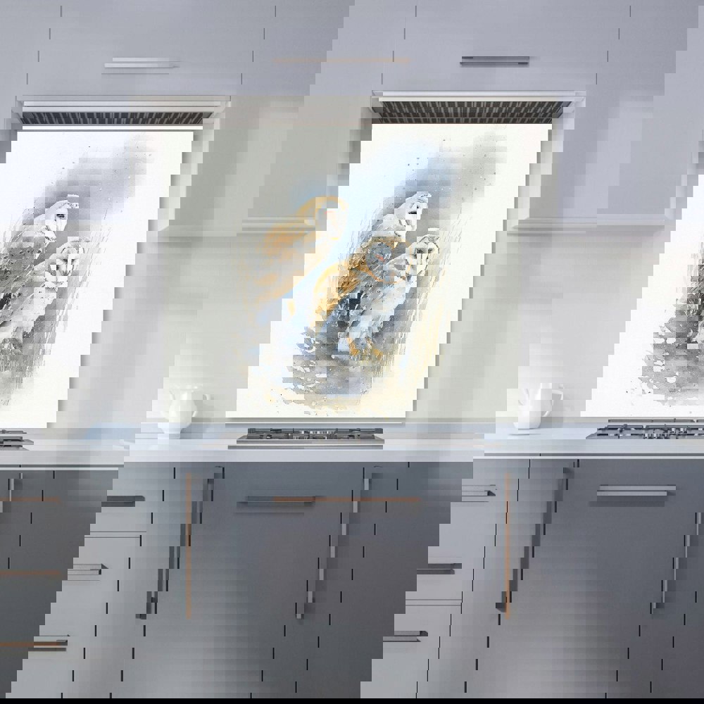 Warren Reed - Designer Barn Ano Owls Watercolour | Rackhams