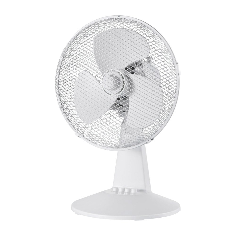 igenix 12 Inch Desk Fan, 3 Speeds, White | Rackhams
