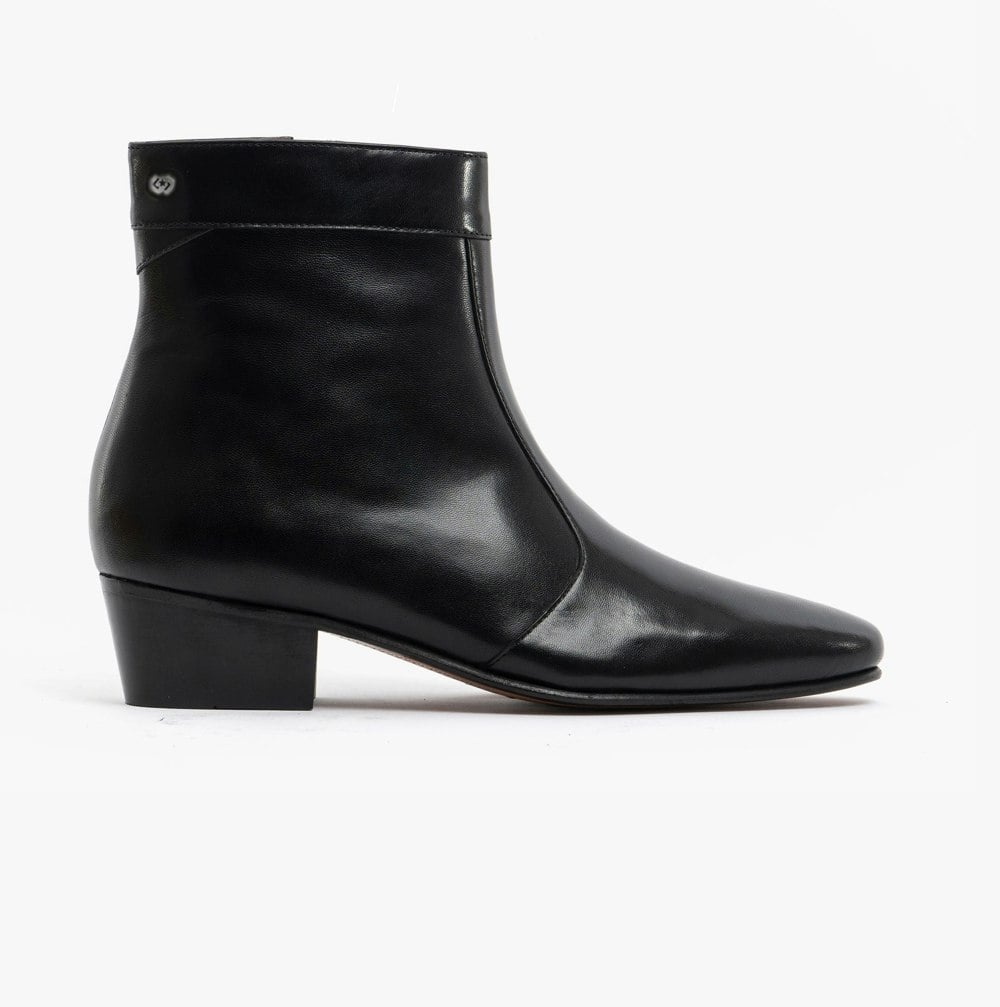 Club Cubano CAESAR Mens Leather Cuban Heel Boots Black | Rackhams
