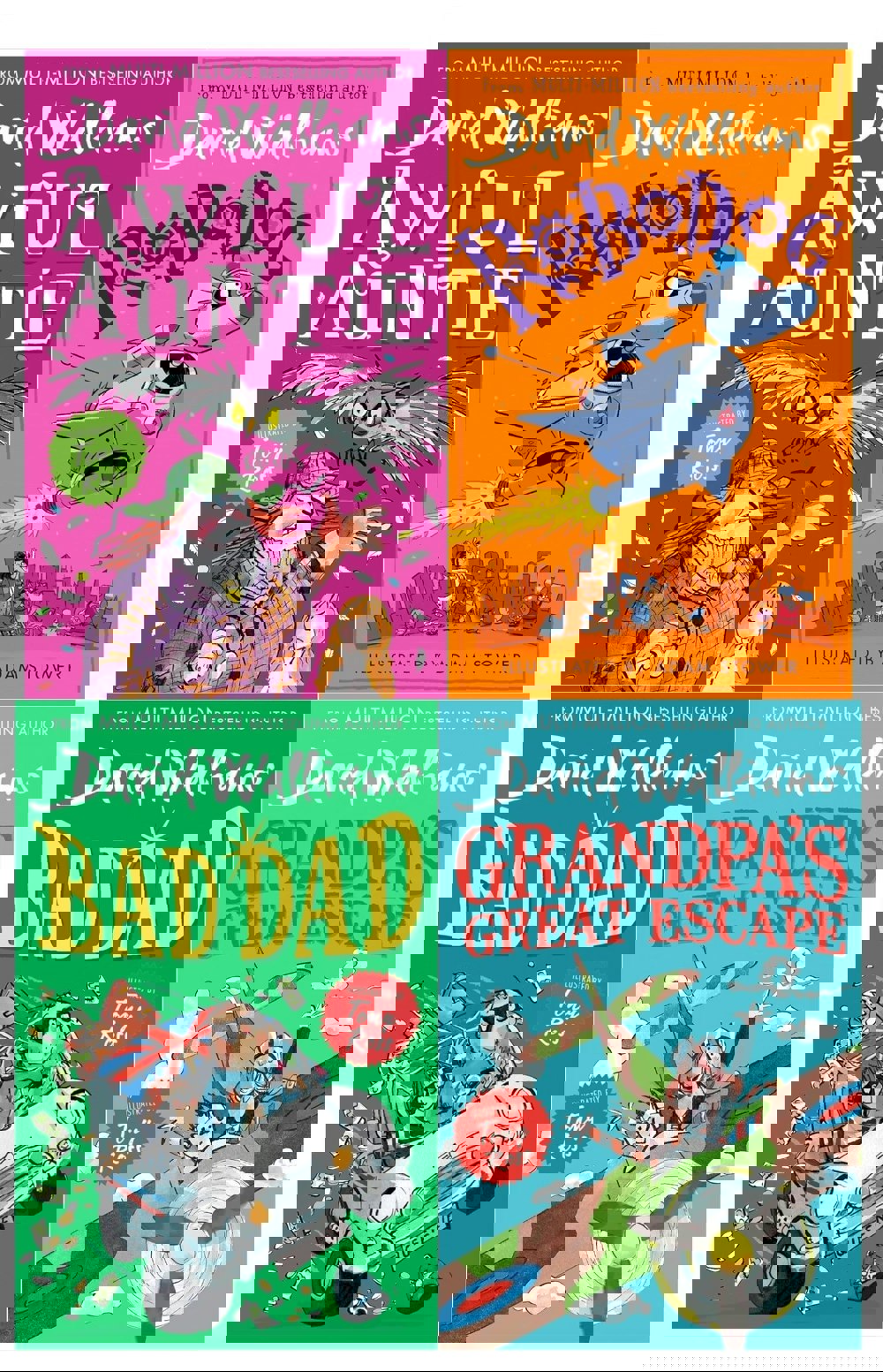 David Walliams 4 Books Collection Set (Awful Auntie, | Rackhams