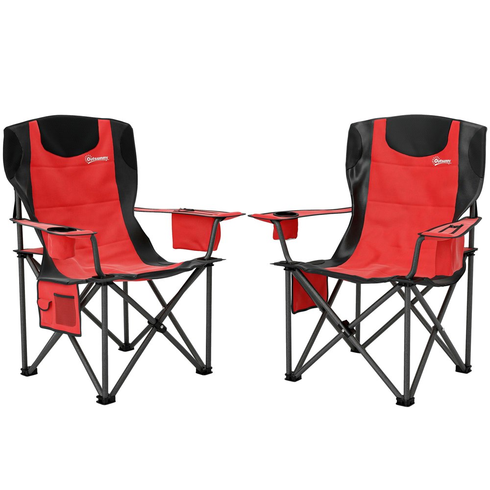 Outsunny Set of 2 Padded Folding Picnic Chairs with | Rackhams
