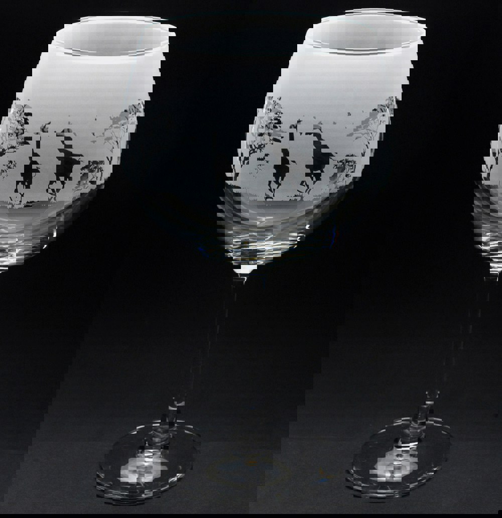 Glyptic Glass Art Giraffe Gin Cocktail Glass - Hand | Rackhams