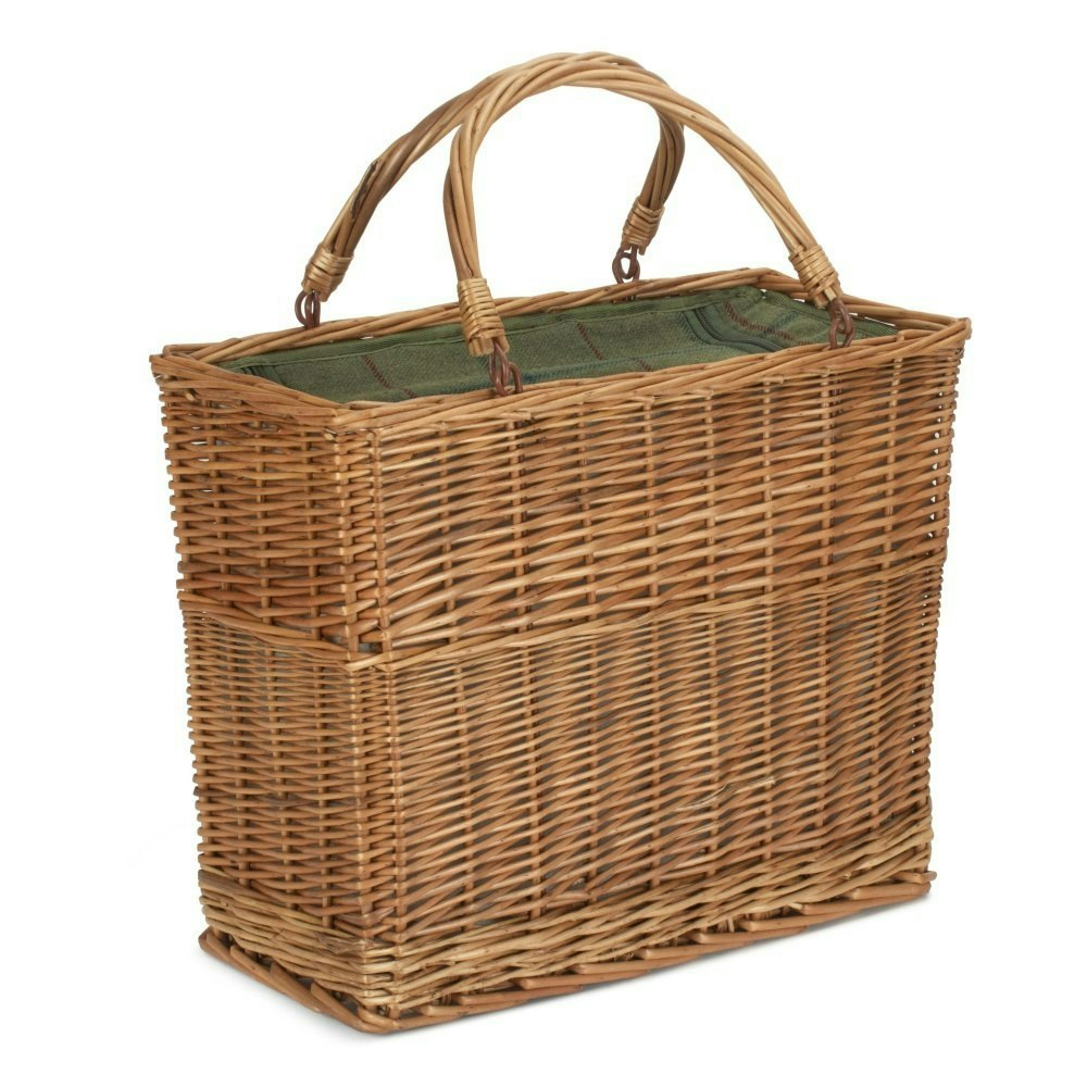Red Hamper Green Tweed Rectangular Wicker Cooler | Rackhams