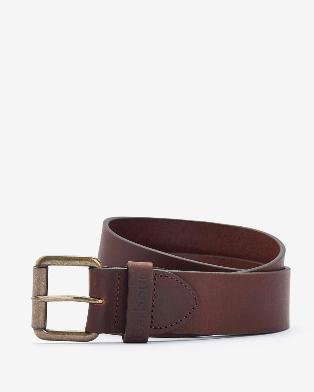 Barbour Matt Leather Mens Belt - Matt Brown | Rackhams
