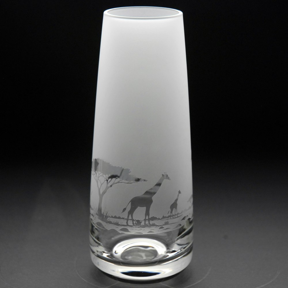 Glyptic Glass Art Giraffe Glass Bud Vase - Hand | Rackhams