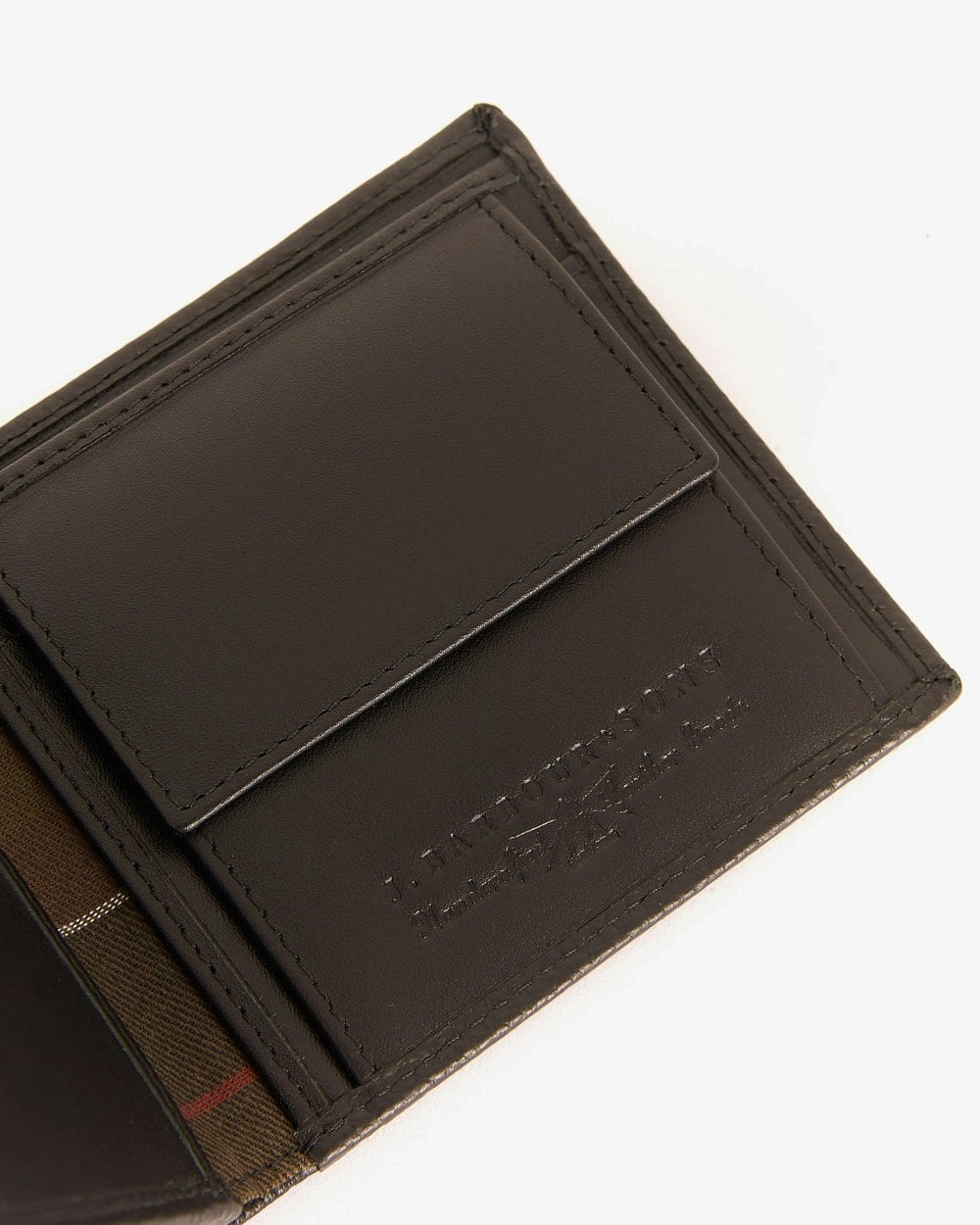 Barbour Mens Logo Leather Billfold Wallet - Black | Rackhams