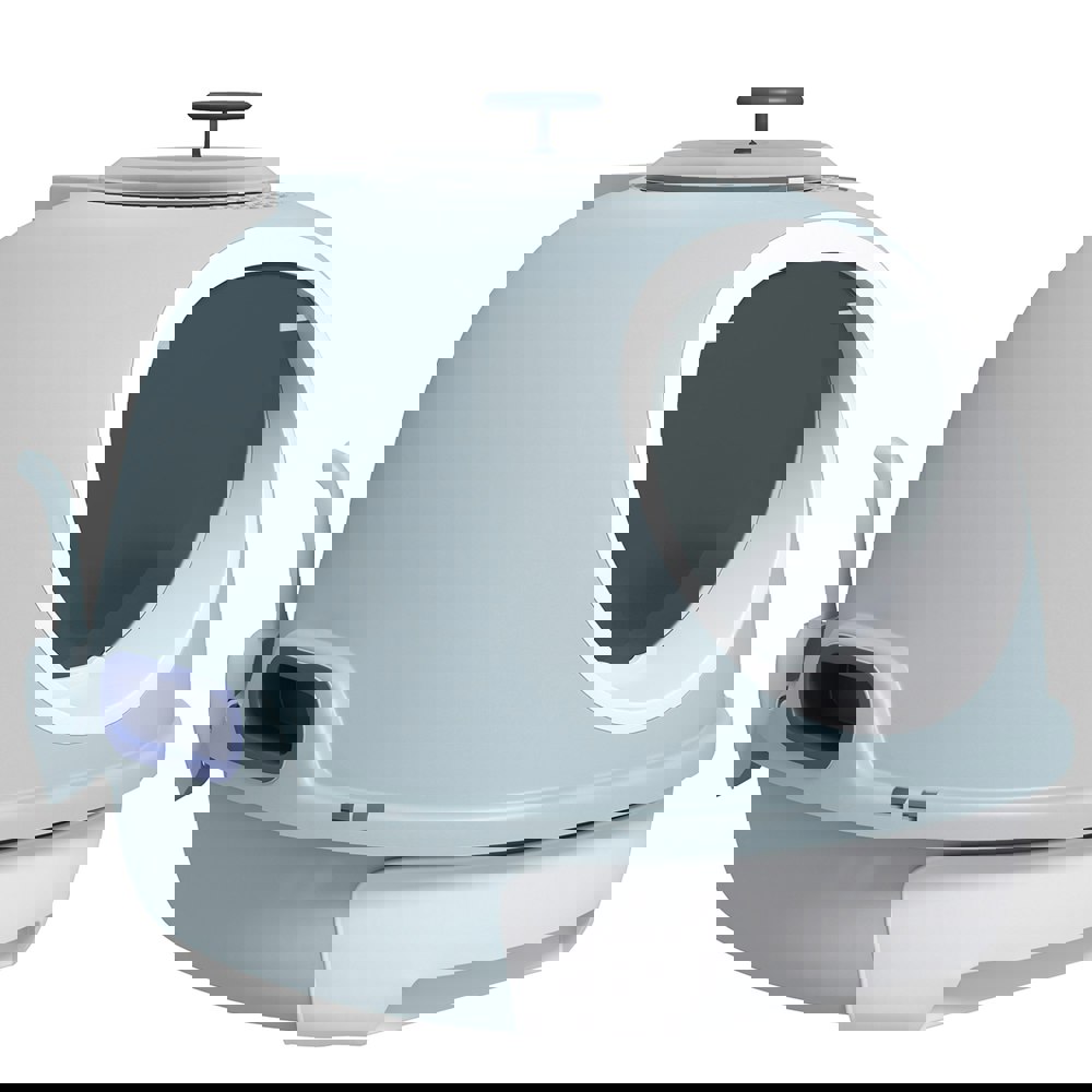 PawHut Futuristic Capsule-Shaped Cat Litter Box w/ 2 | Rackhams