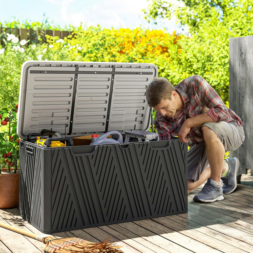Outsunny 380L Garden Storage Box Waterproof Outdoor | Rackhams