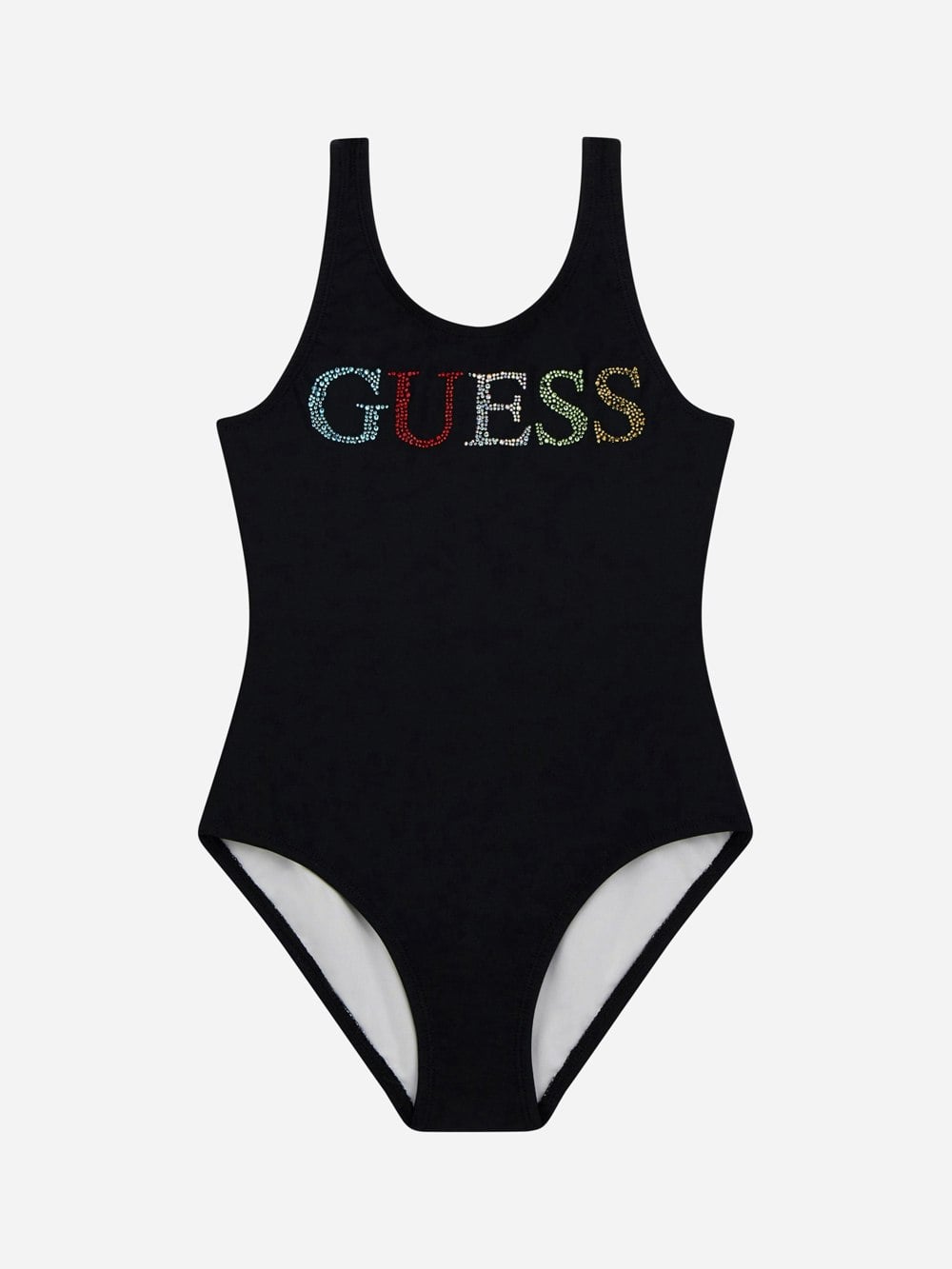 Guess Girls Logo Swimsuit in Black | Rackhams