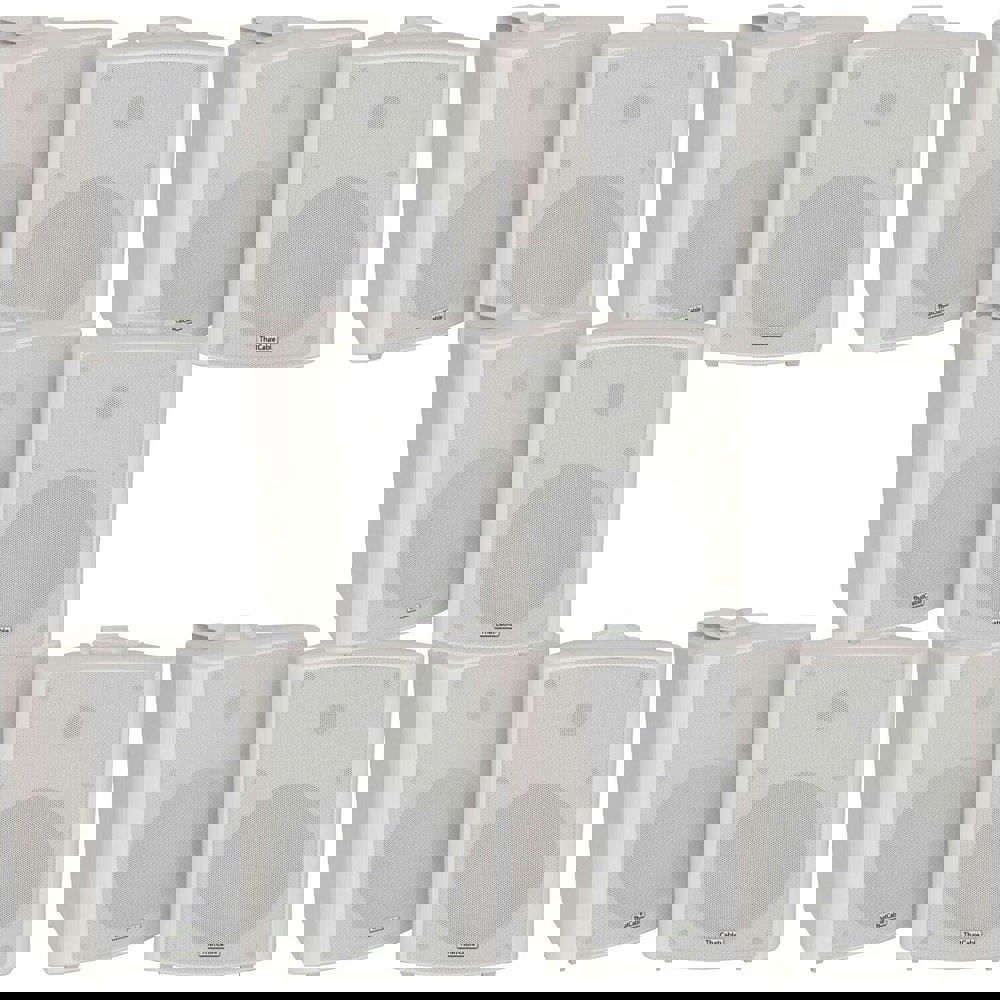 Loops 10x 90W White Wall Mounted Stereo Speakers 5.25" | Rackhams