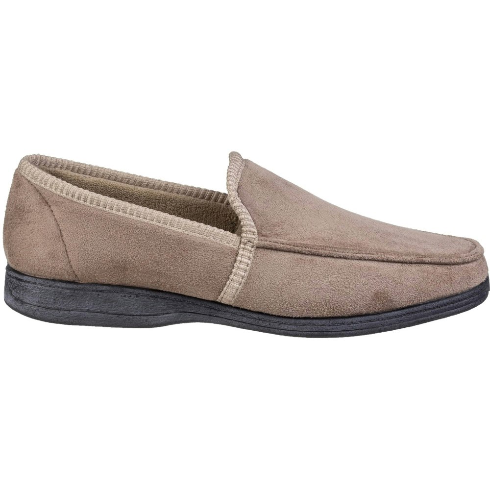 Fleet & Foster DAKIS Mens Full Slippers Beige | Rackhams