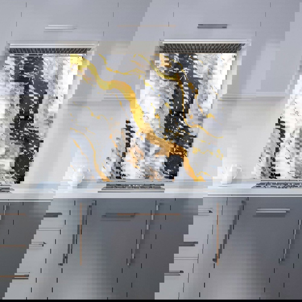 Warren Reed - Designer White Backed With Gold Marble | Rackhams