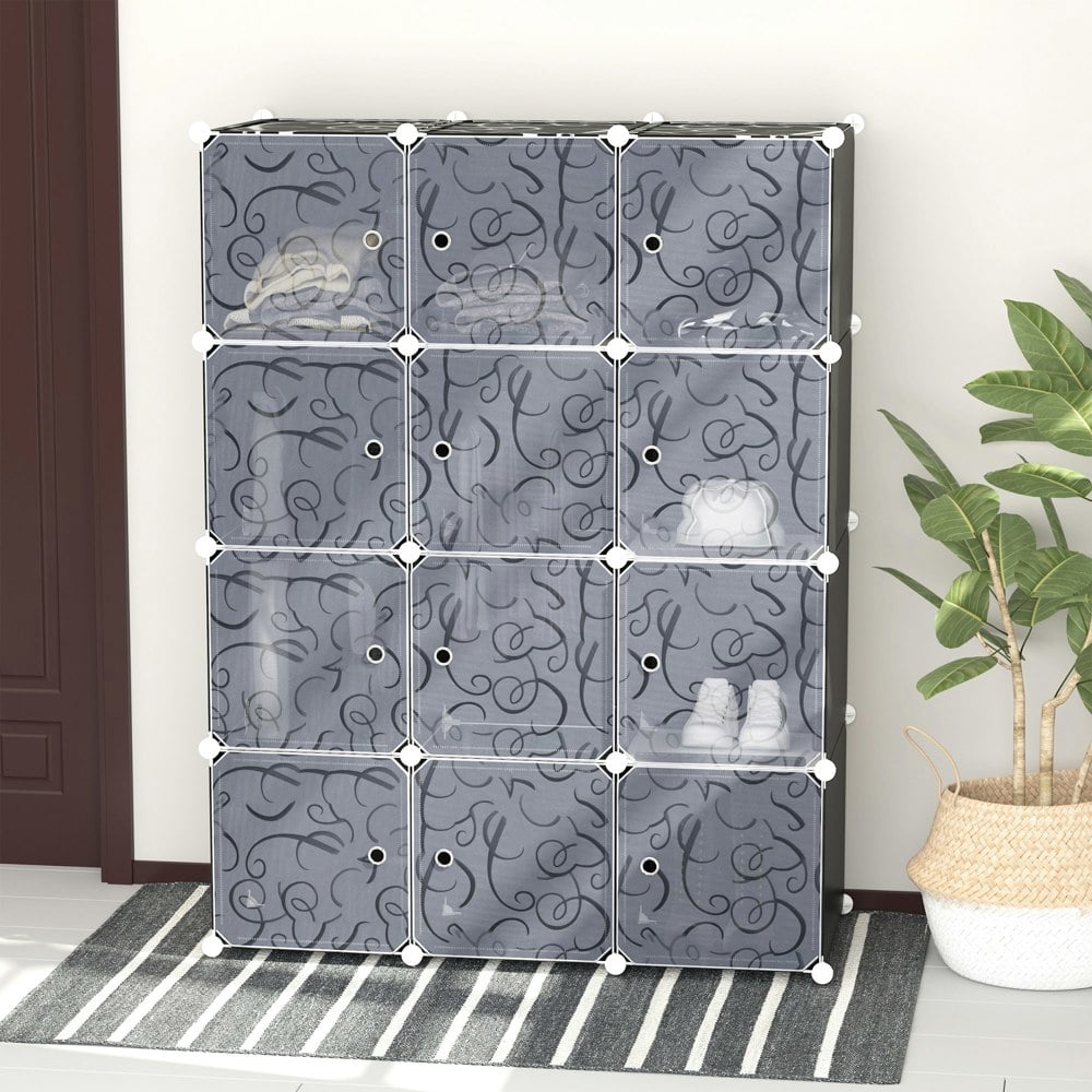 HOMCOM DIY Wardrobe Portable Interlocking Plastic | Rackhams