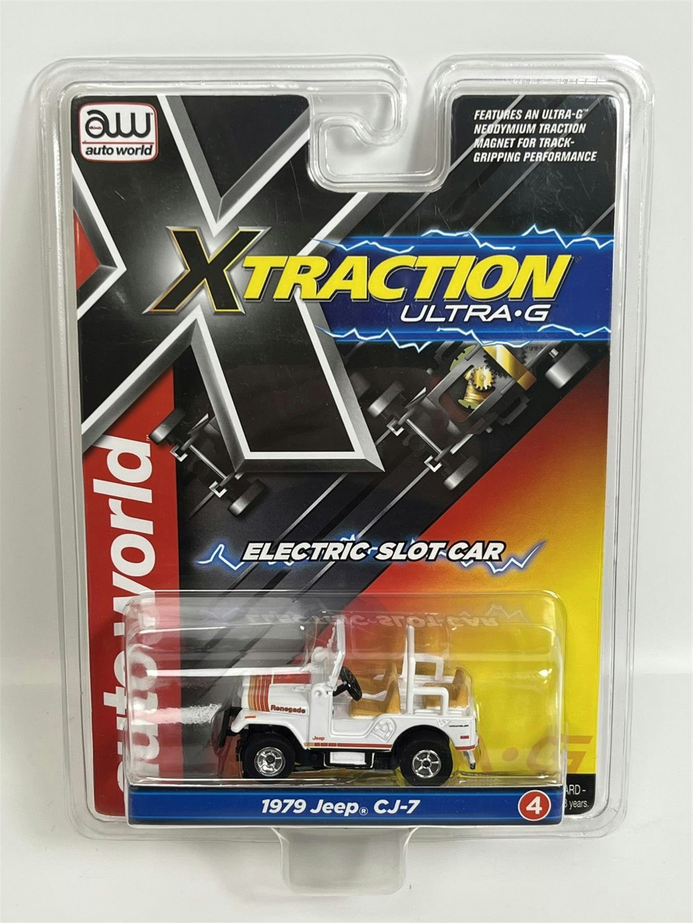 Auto World Slot Cars 1979 Jeep CJ-7 White HO Scale | Rackhams