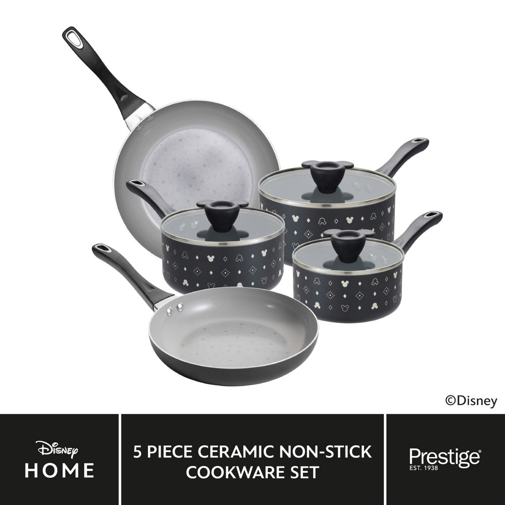Disney Monochrome Mickey Mouse Cookware Set - 5 Pieces | Rackhams