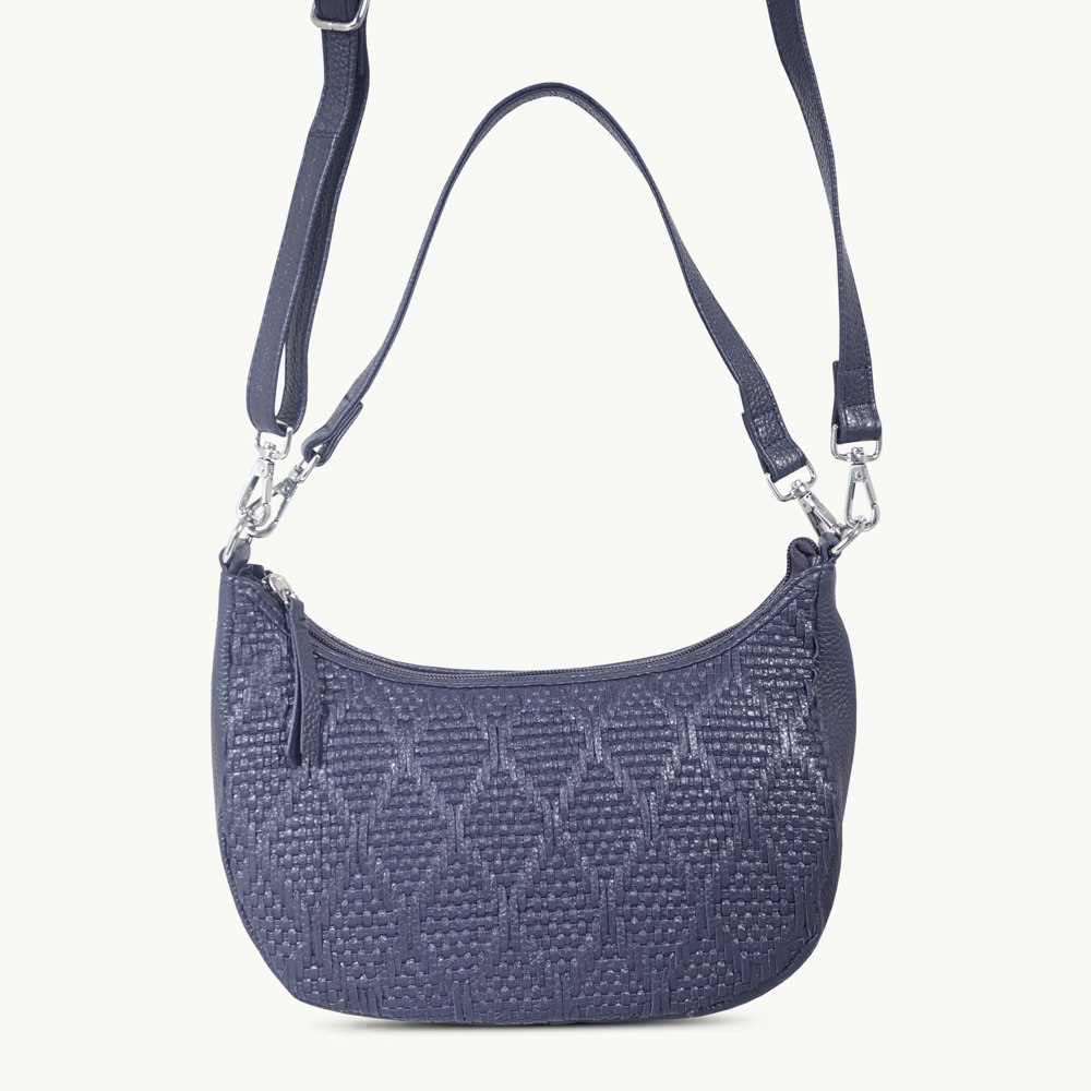 Real Hide Bags 'Wonder Weave' Navy Real Leather Woven | Rackhams