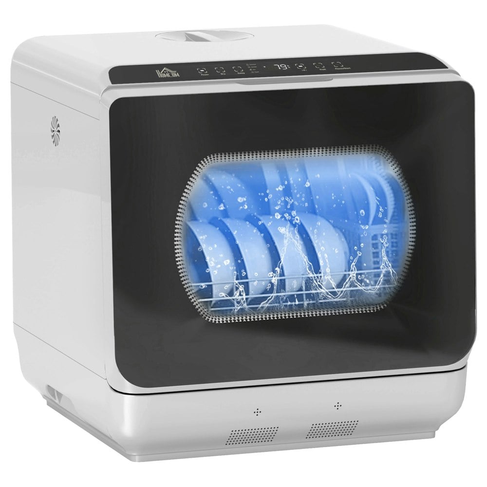HOMCOM Worktop Dishwasher w/ 4 Place Settings 6 | Rackhams