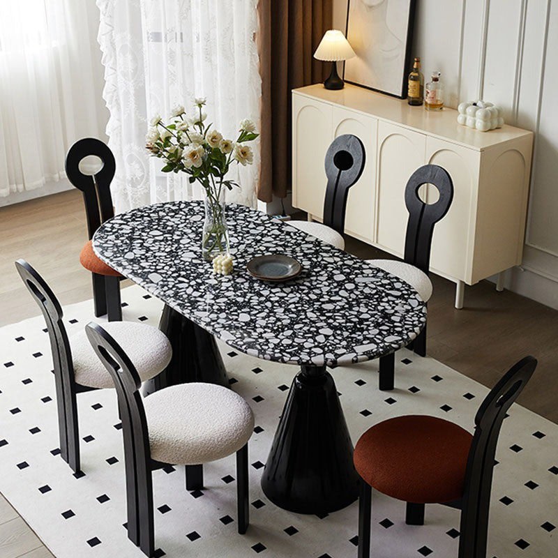 Rit Concept Gordon Dining Table, Black & Marble | Rackhams