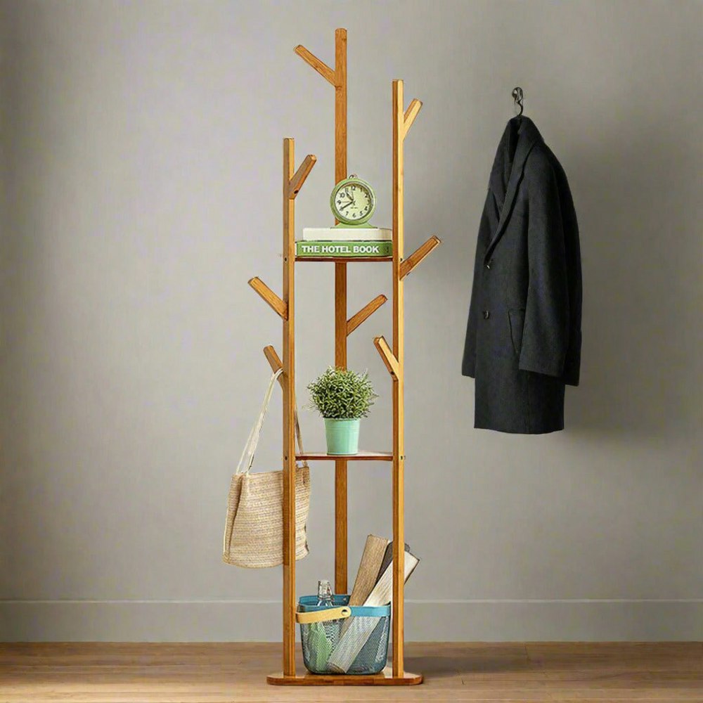 Modcraft Freestanding Wooden Hanger Stand with 10 | Rackhams