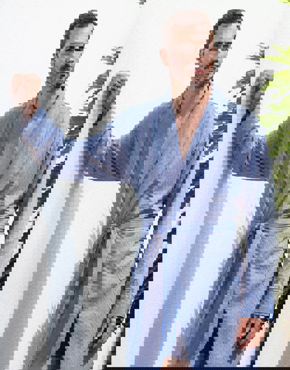 British Boxers Men's Cotton Twill Dressing Gown – | Rackhams