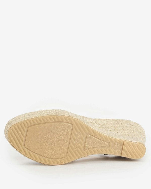 Barbour Lucia Womens Wedge Espadrilles - Dark Navy | Rackhams