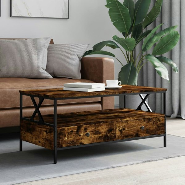 Berkfield Coffee Table Smoked Oak 100x49.5x43 cm | Rackhams