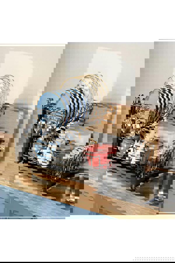 Living and Home 2-Tier Detachable Dish Drainer Rack | Rackhams