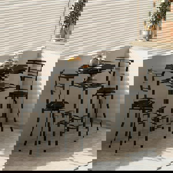 HOMCOM Breakfast Bar Table and Stools Set, Dining Room | Rackhams