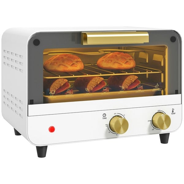 HOMCOM Small Toaster Oven, 12L Mini Countertop Oven | Rackhams
