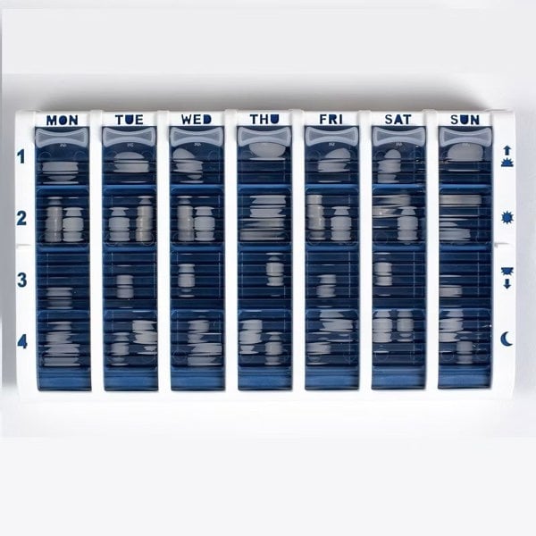 Pivotell Blue Weekly Pill Organiser - 7 Day (28 | Rackhams