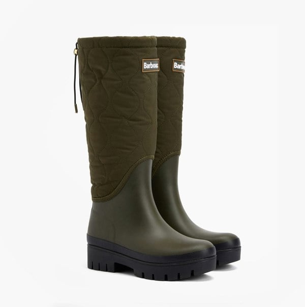 Barbour MARNIE Womens Tall Wellies Olive/Black | Rackhams