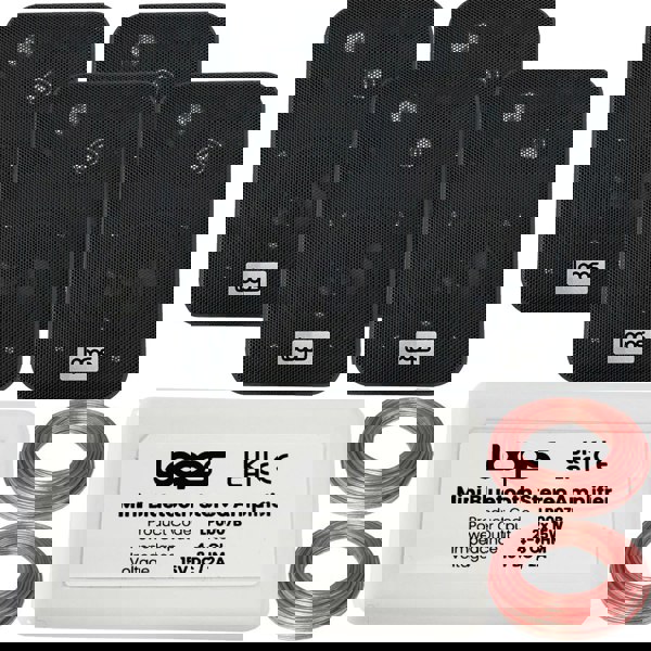 Loops SMART HOME Bluetooth Amplifier & 4 Black Wall | Rackhams