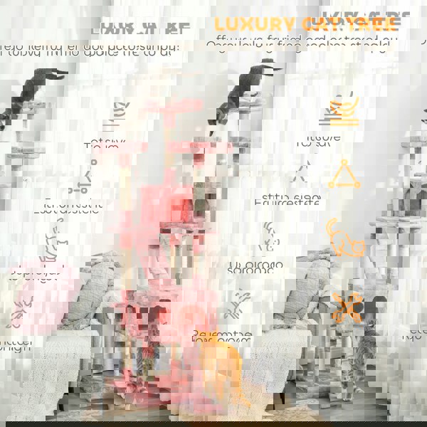 PawHut 173cm Cat Tower Scratching Post Activity Centre | Rackhams