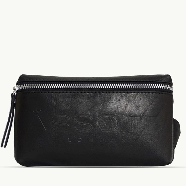 Assots London 'Harry' Black Real Leather Bum Belt | Rackhams