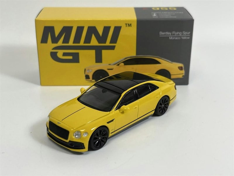 Mini GT Bentley Flying Spur Monaco Yellow RHD 1:64 | Rackhams